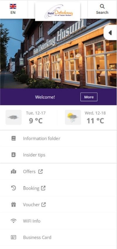 Digital guest directory for guests of our Hotel Osterkrug